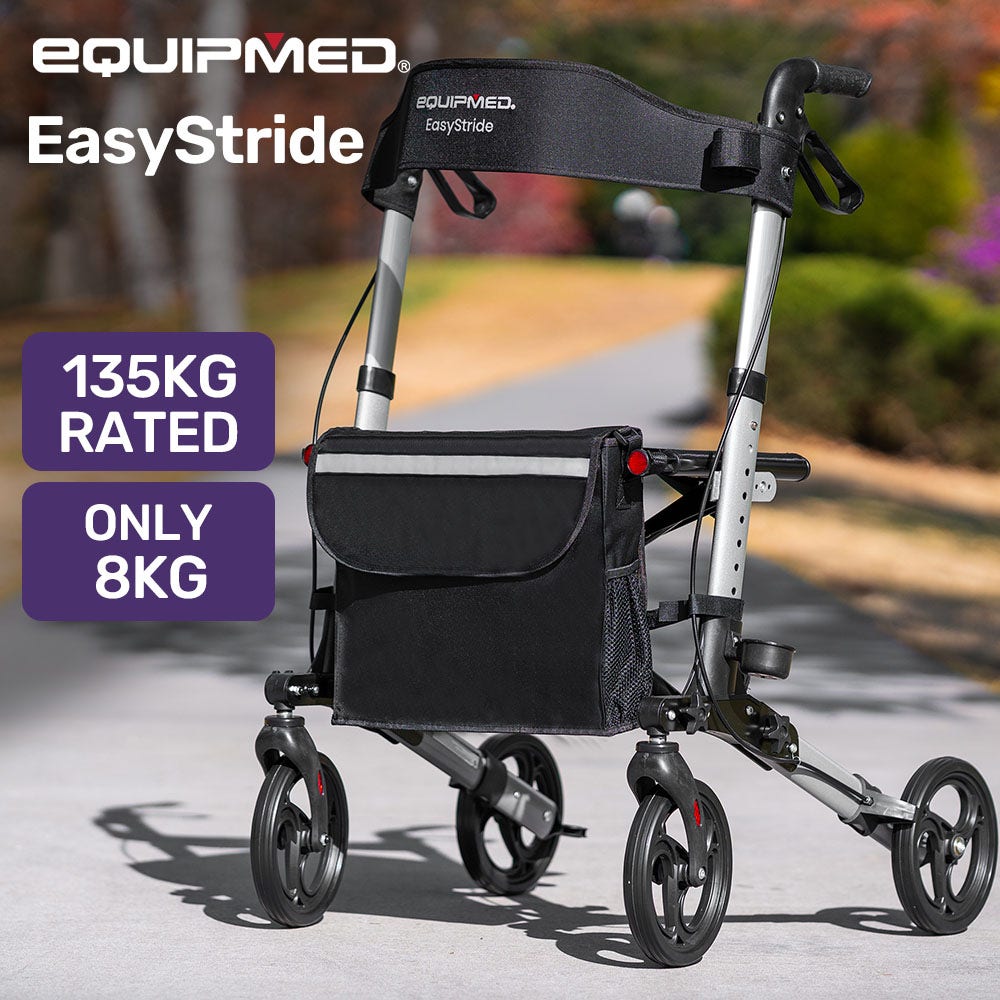 EasyStride Quick-Fold Aluminium Rollator - Silver – Medihub