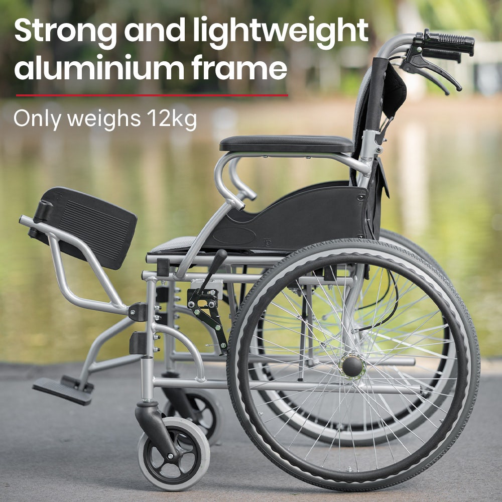 SmartLine 20" 100kg Capacity Light-Weight Quick-Folding Wheelchair - G ...